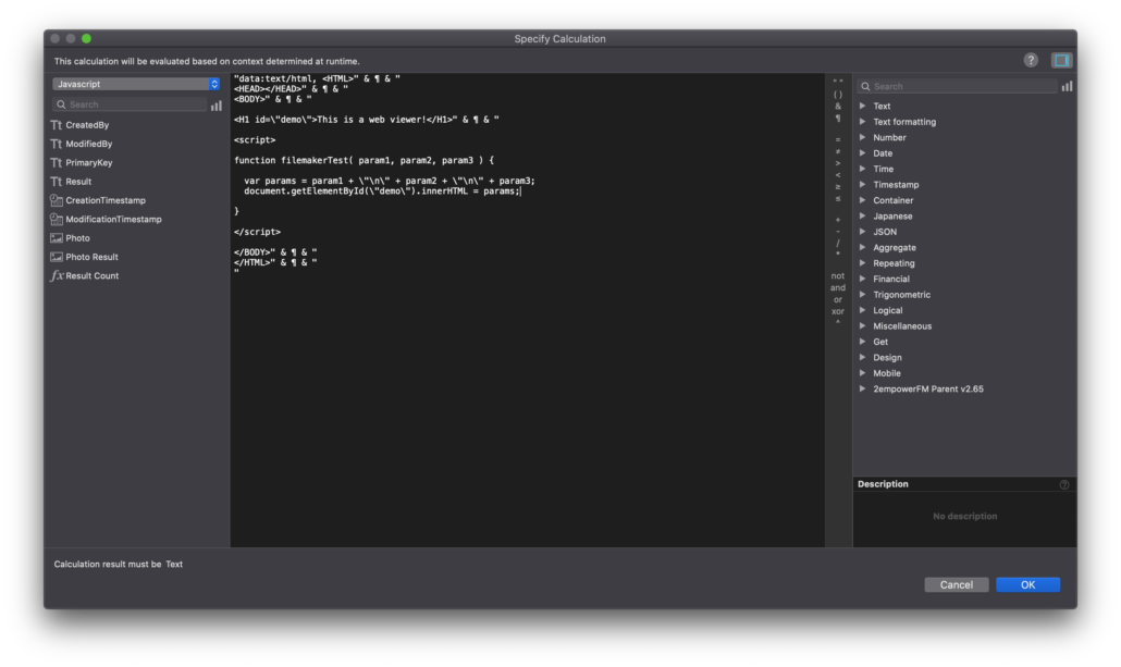 Perform Javascript In Web Viewer In Claris Filemaker 19 Skeleton Key 9423